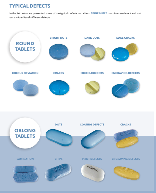 Tablet, capsule, softgel inspection and sorting machine | Sensum SPINE